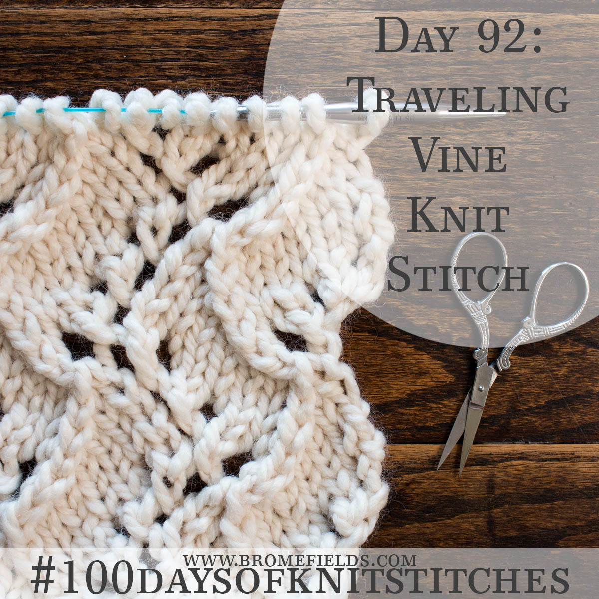 Traveling Vine Knitting Stitch Pattern : Brome Fields