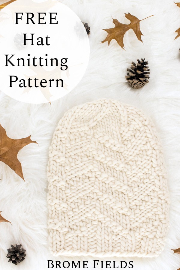 Alternating Chevron Slouchy Hat Knitting Pattern : Hearty : Brome Fields