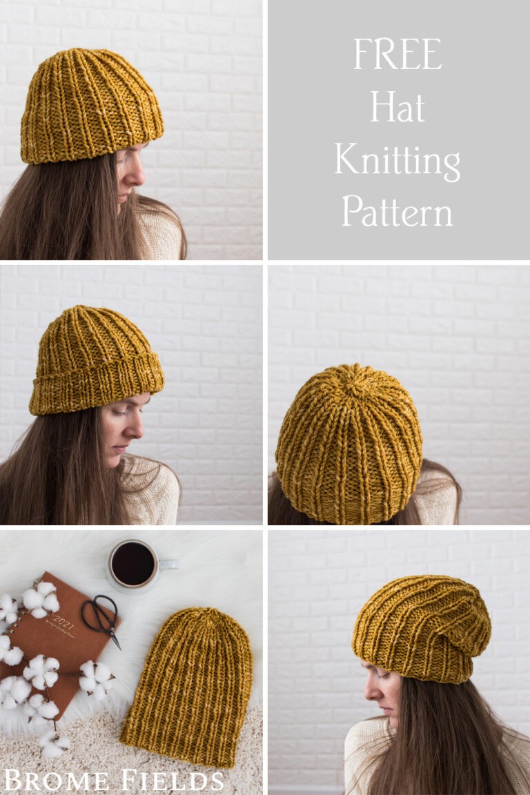 Easy Ribbed Hat Knitting Pattern : Quiet Calm : Brome Fields