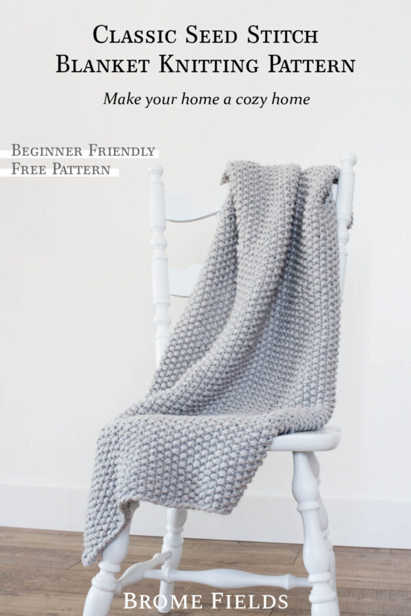 Seed Stitch Blanket : Free Knitting Pattern