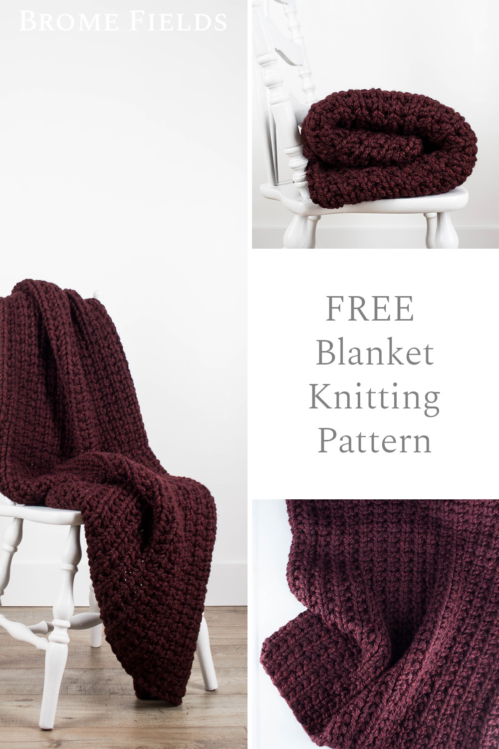 Chunky Knit Blanket Pattern : FREE Knitting Pattern