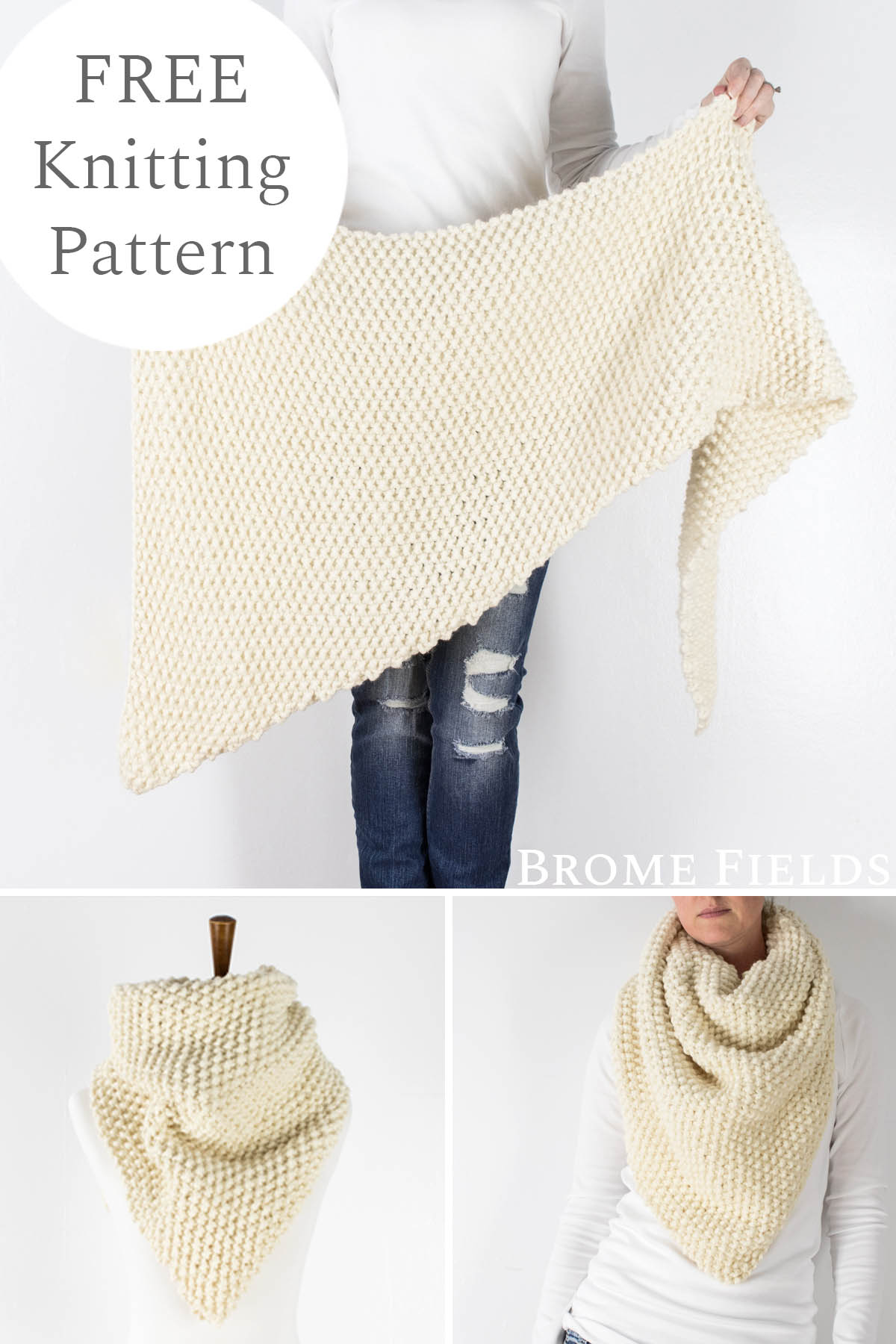 Chunky Shawl Knitting Pattern : Brome Fields