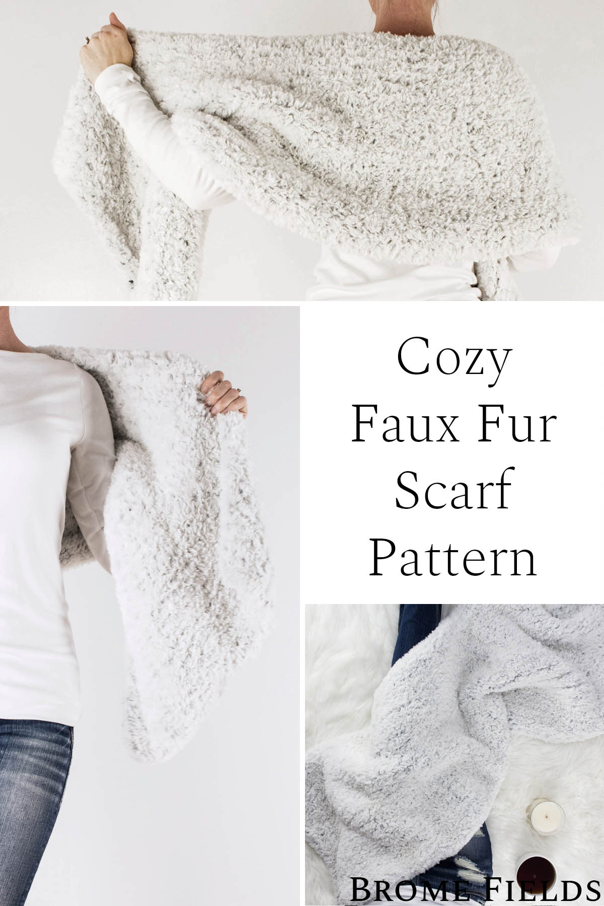Faux Fur Blanket Scarf Knitting Pattern : Brome Fields