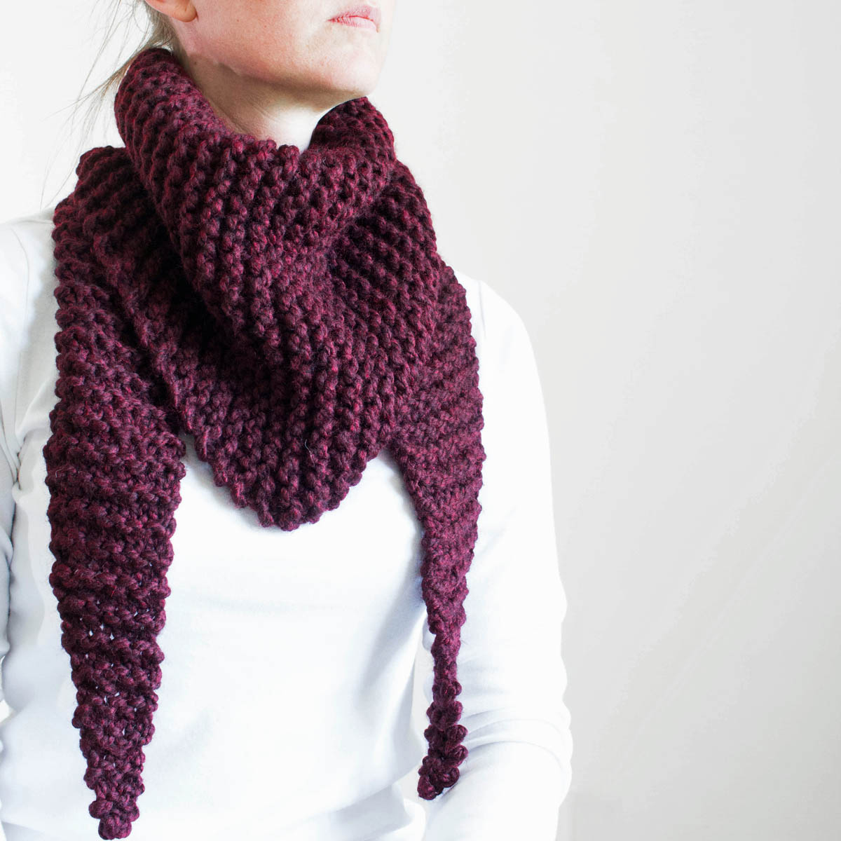 Knit Triangle Scarf Pattern: Brome Fields