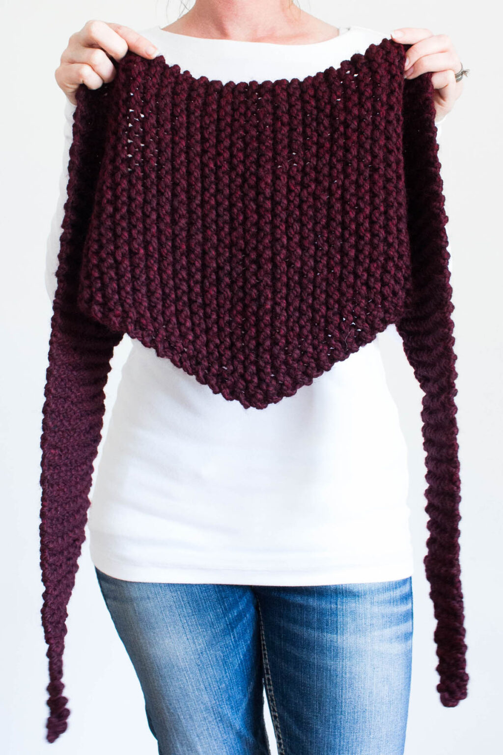 Knit Triangle Scarf Pattern: Brome Fields