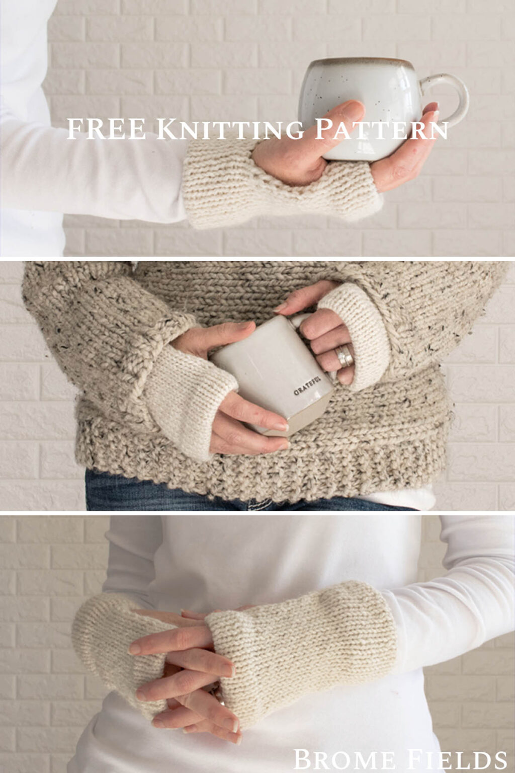 Easy Fingerless Glove Knitting Pattern : Brome Fields
