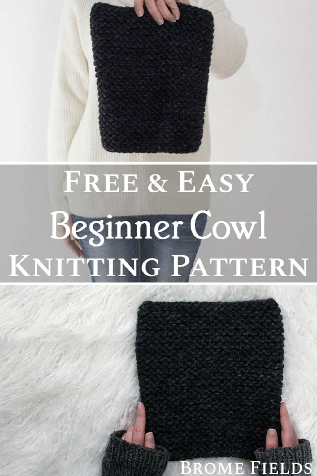 Beginner Garter Stitch Cowl: Brome Fields