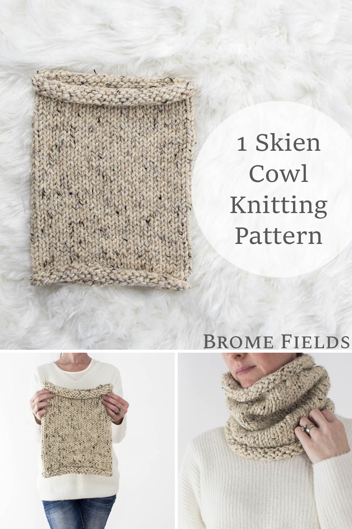 One Skein Cowl Knitting Pattern : Brome Fields