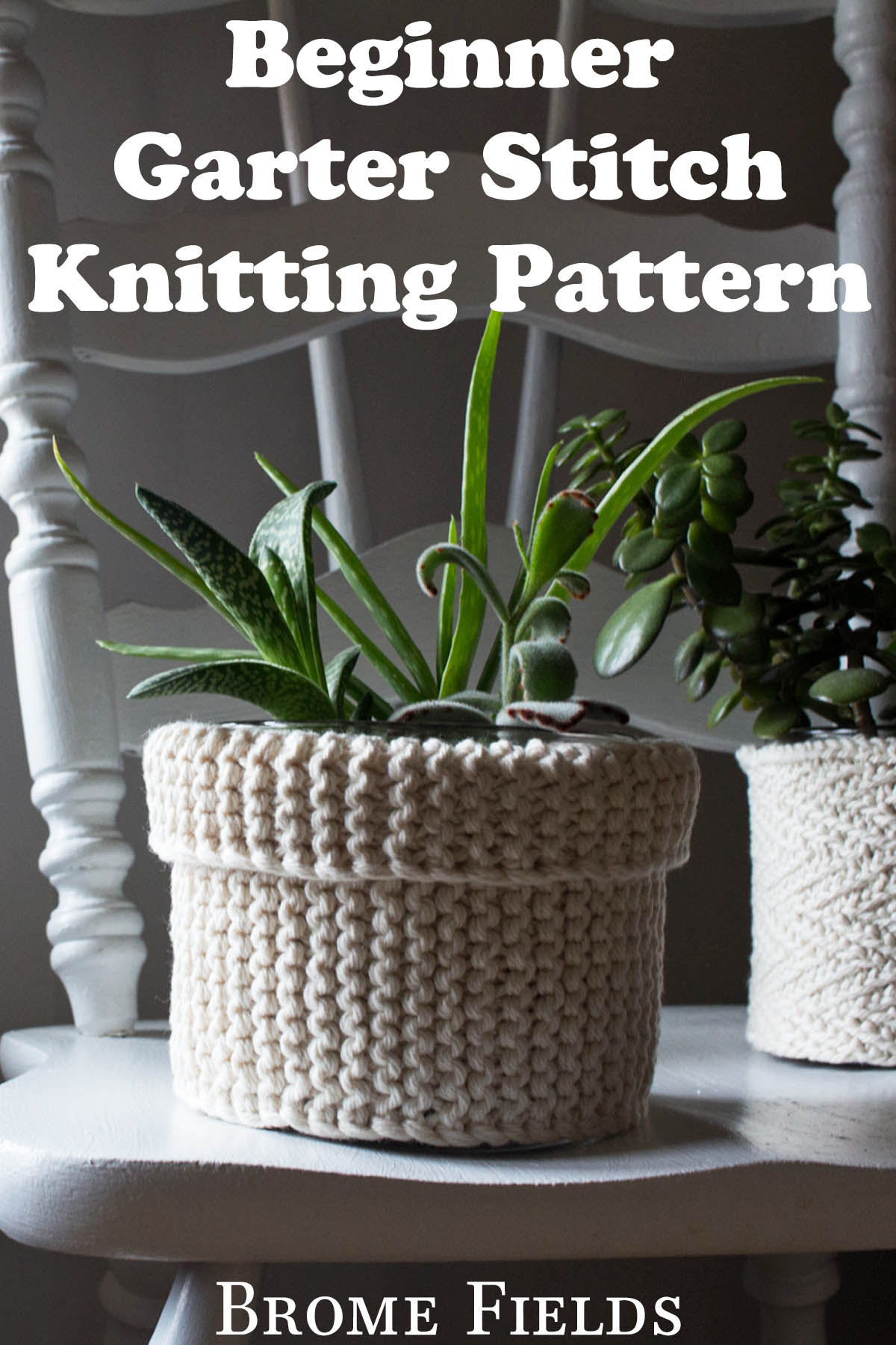Beginner Garter Stitch Plant Pot Cozy Pattern, Free