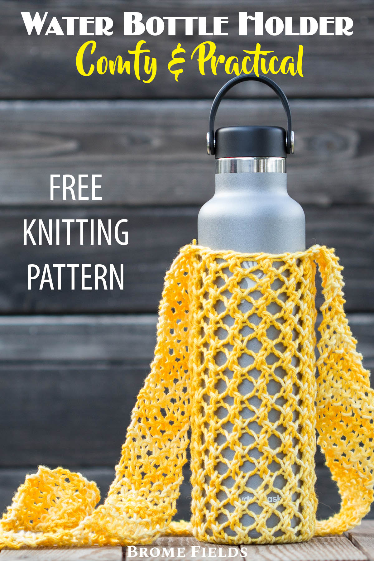 Knitted Water Bottle Holder Pattern : Brome Fields : Free Knitting Pattern