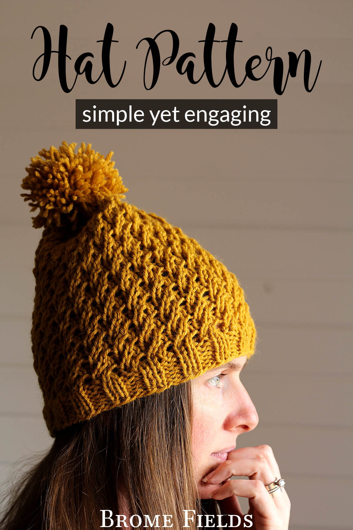 Adult Hat Knitting Pattern : Brome Fields