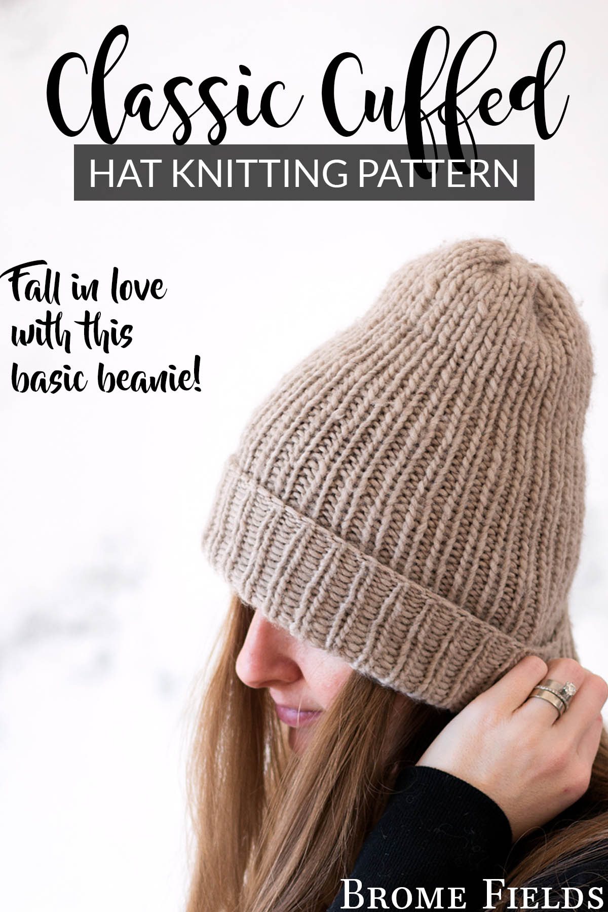 Basic Beanie Hat Knitting Pattern : Brome Fields