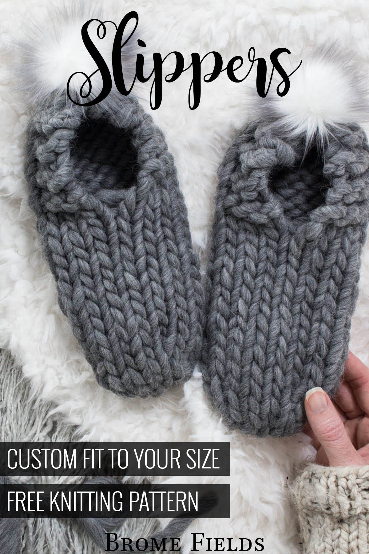 Chunky Knit Slippers Free Pattern : Brome Fields