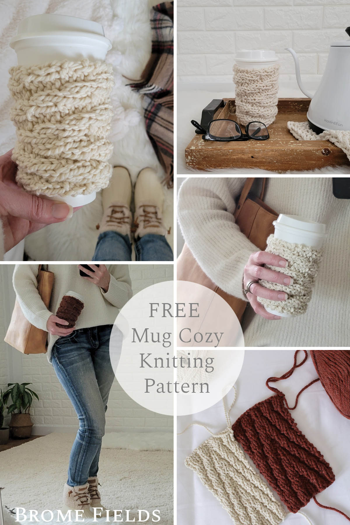 Cup Cozy Knitting Pattern : Brome Fields