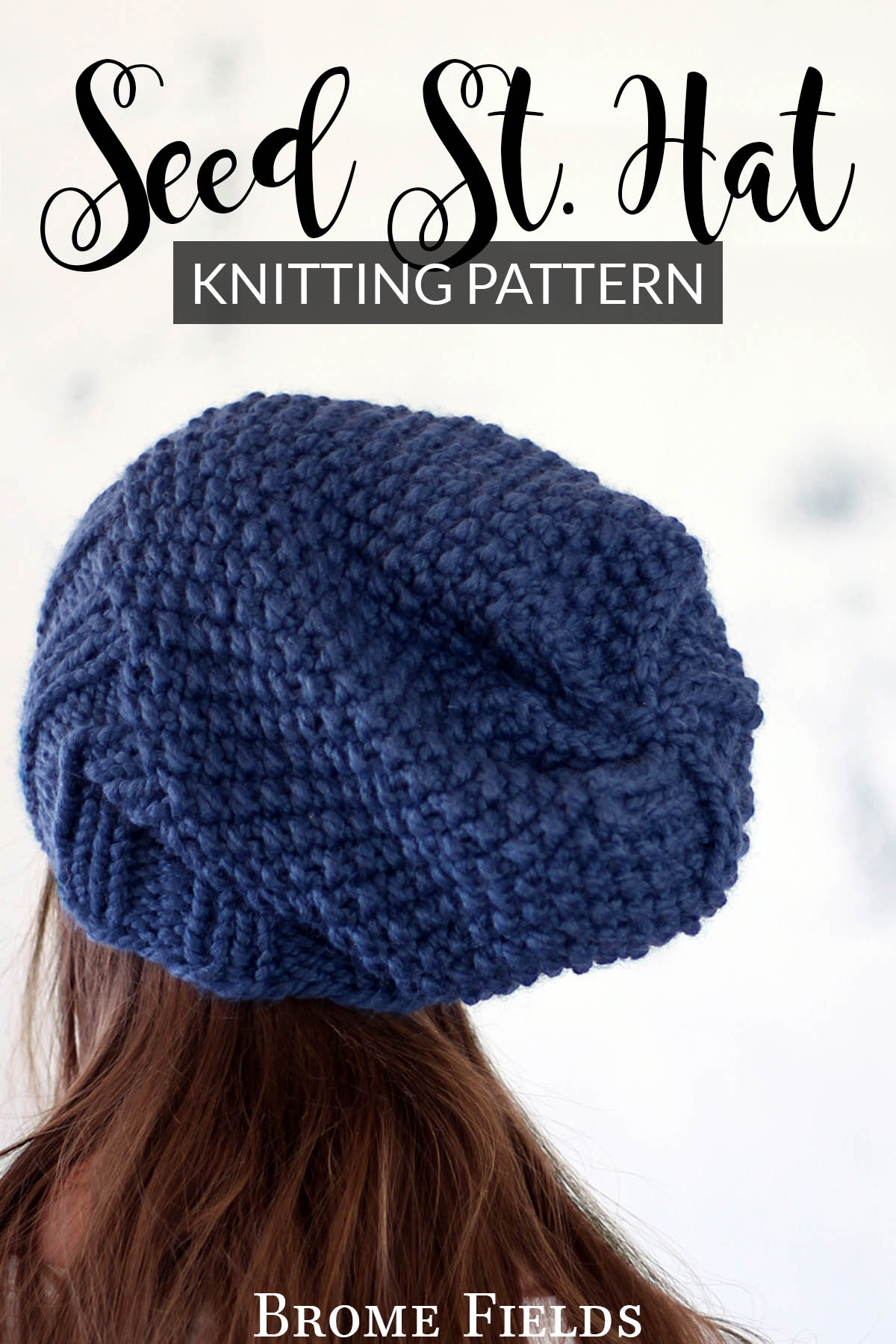 Knitting Pattern for a Beanie Hat : Brome Fields