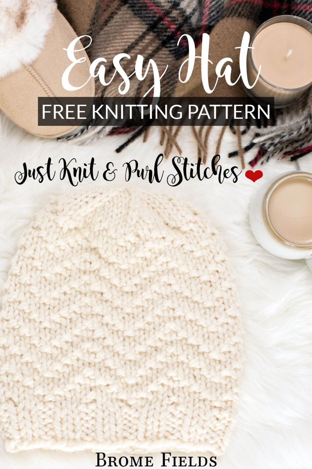 Ribbed Chevron Hat Knitting Pattern : Brome Fields