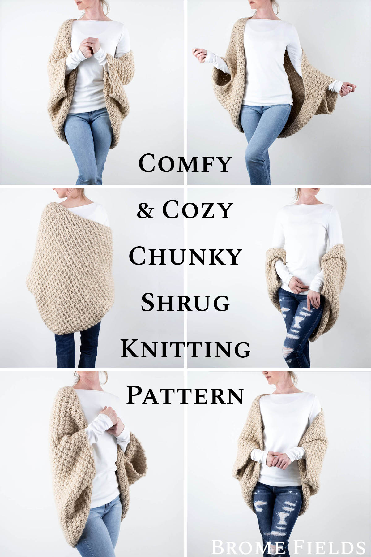 Quick-ish Shrug Sweater Knitting Pattern : Brome Fields