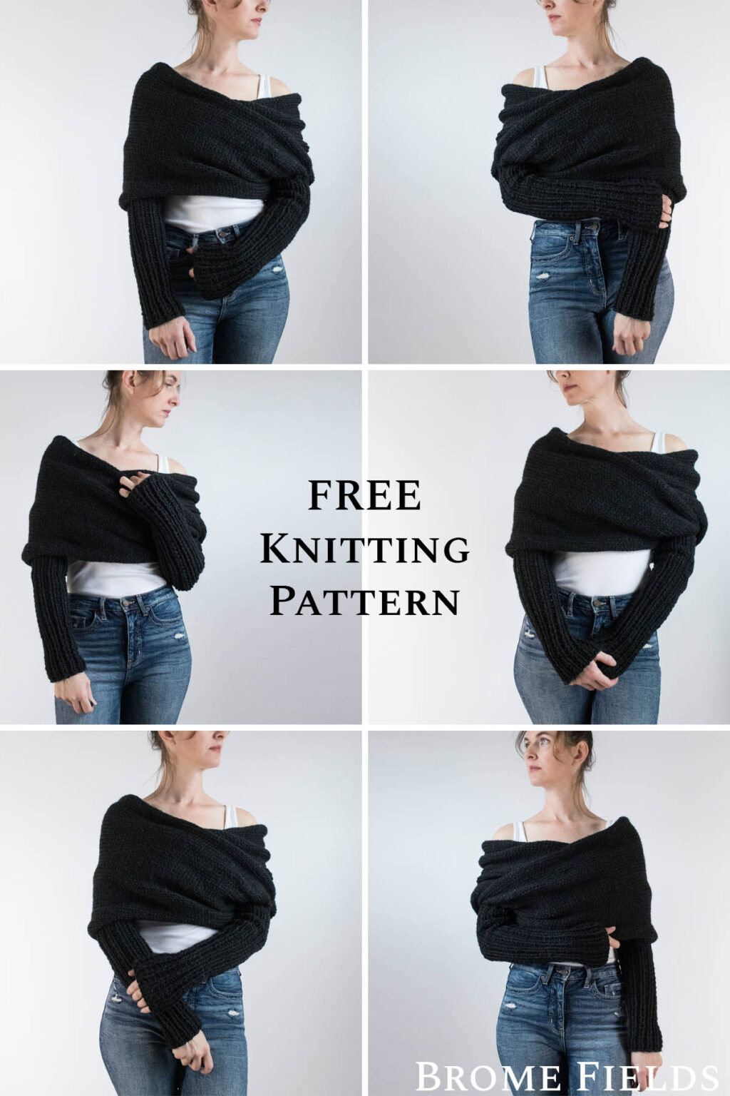 Cozy Sweater Scarf with Sleeves : Free Knitting Pattern
