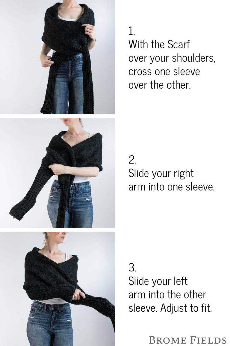 Cozy Sweater Scarf with Sleeves : Free Knitting Pattern