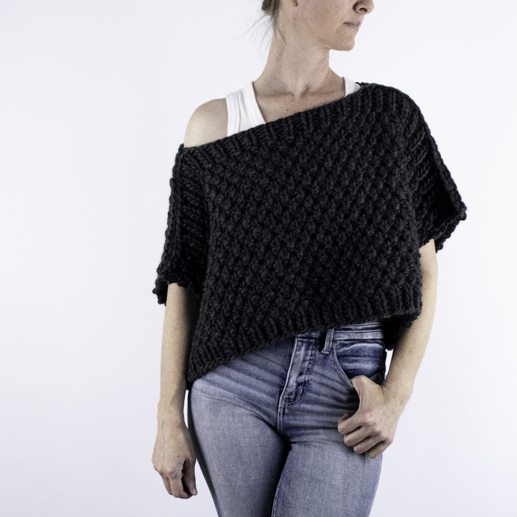 Poncho Sweater Knitting Pattern : Beginner-Friendly Pattern