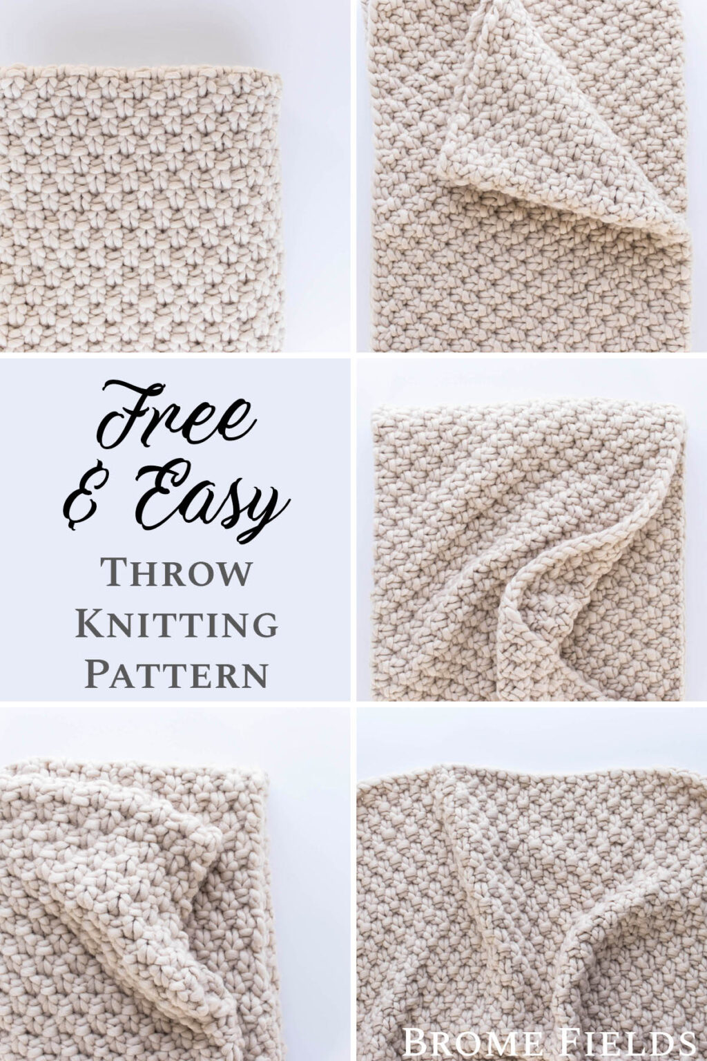 Overnight Chunky Throw Blanket : Blanket Knitting Pattern, FREE