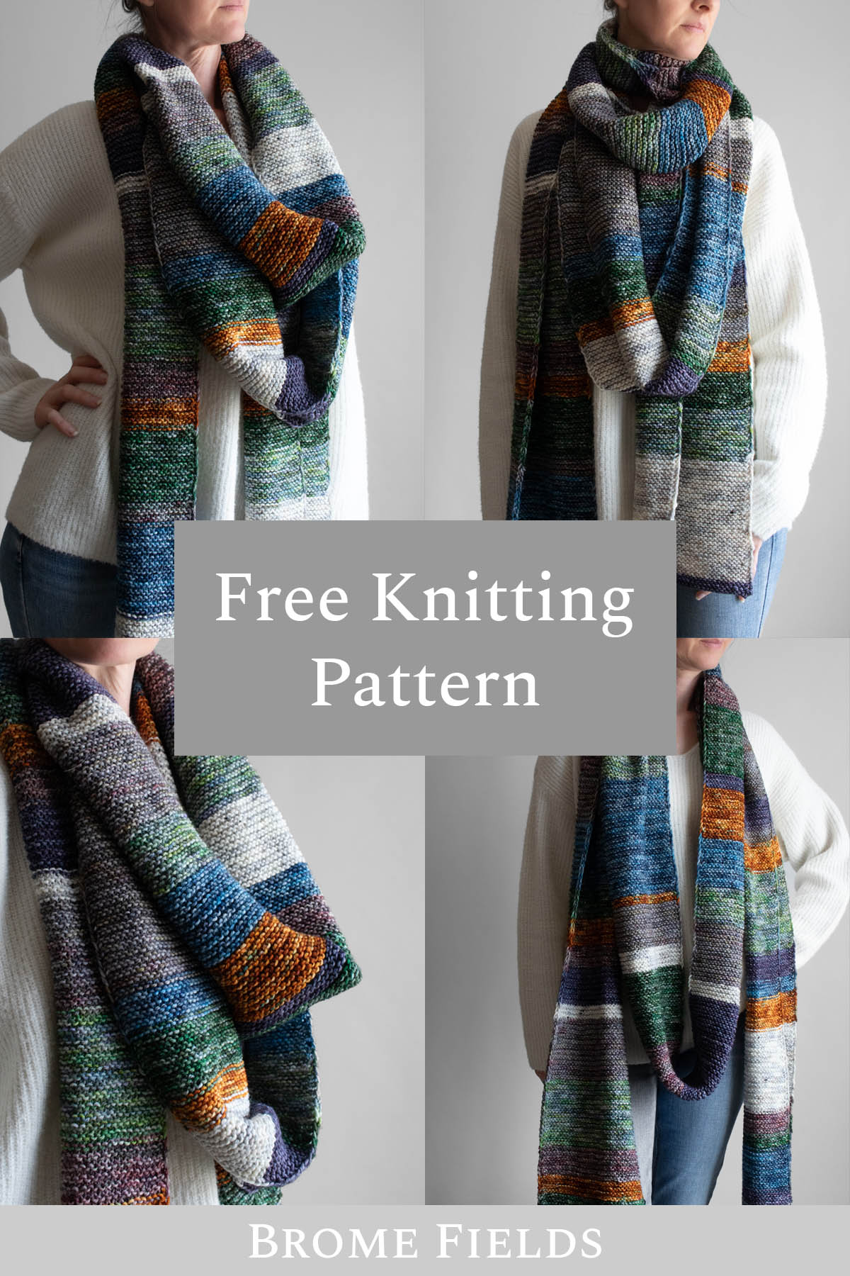 Extra Long Colorful Scarf — Free Beginner Knitting Pattern